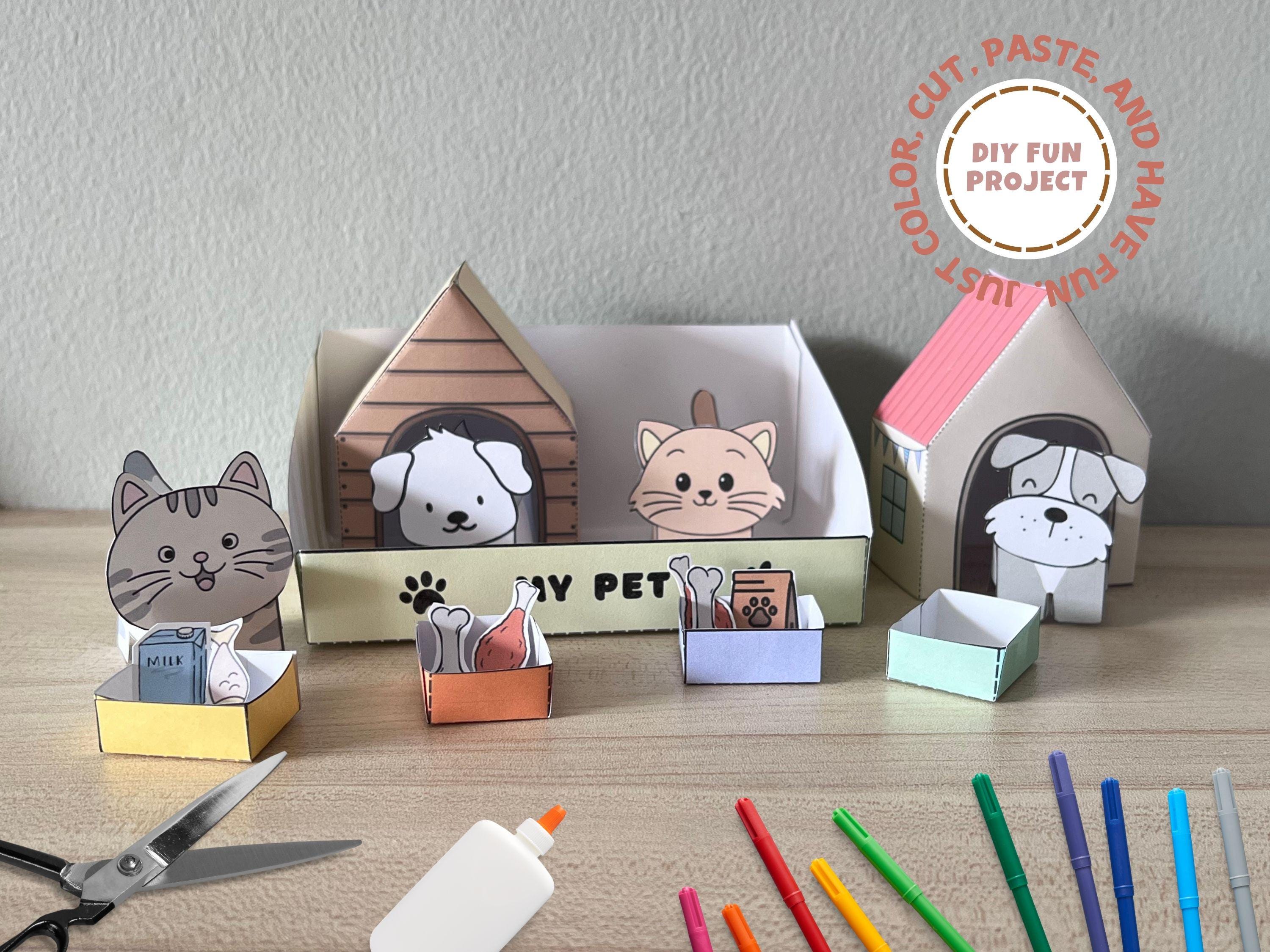 Printable Pet House Paper Craft Template: DIY Kids Activity (digital ...
