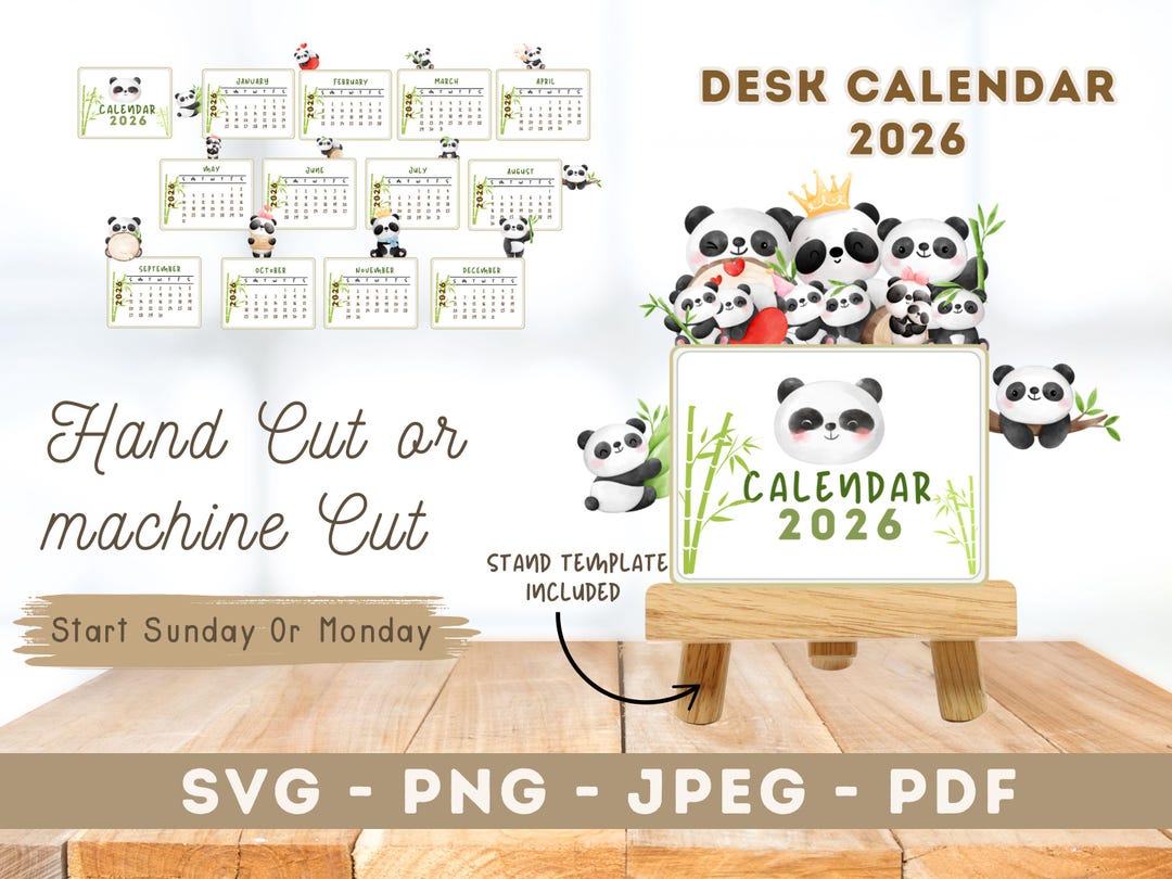 Cute Desk Calendar 2026 Panda Desk Calendar Cute Mini Panda Stack ...