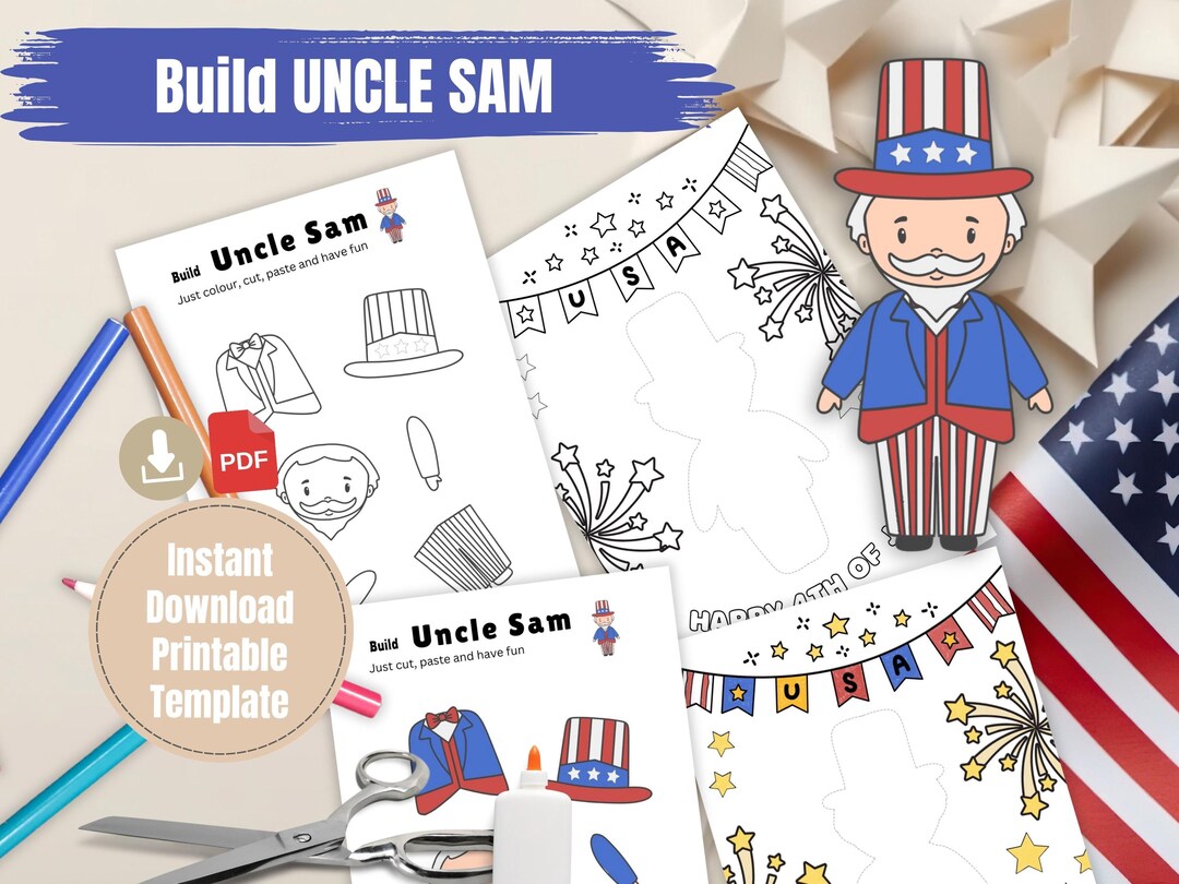 Build Uncle Sam Paper Craft for Kids Independence Day Kids Craft ...