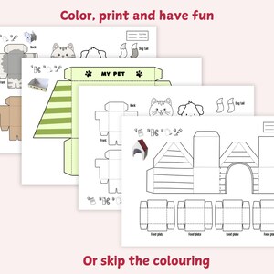 Printable Pet House Paper Craft Template: DIY Kids Activity (digital ...