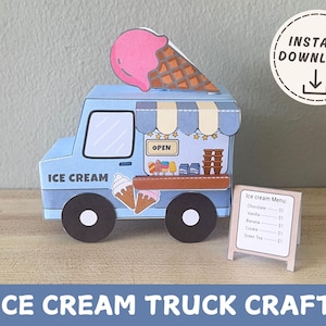 Ice Cream Truck Paper Craft Template: DIY Kids Activity (SVG PDF) - Etsy