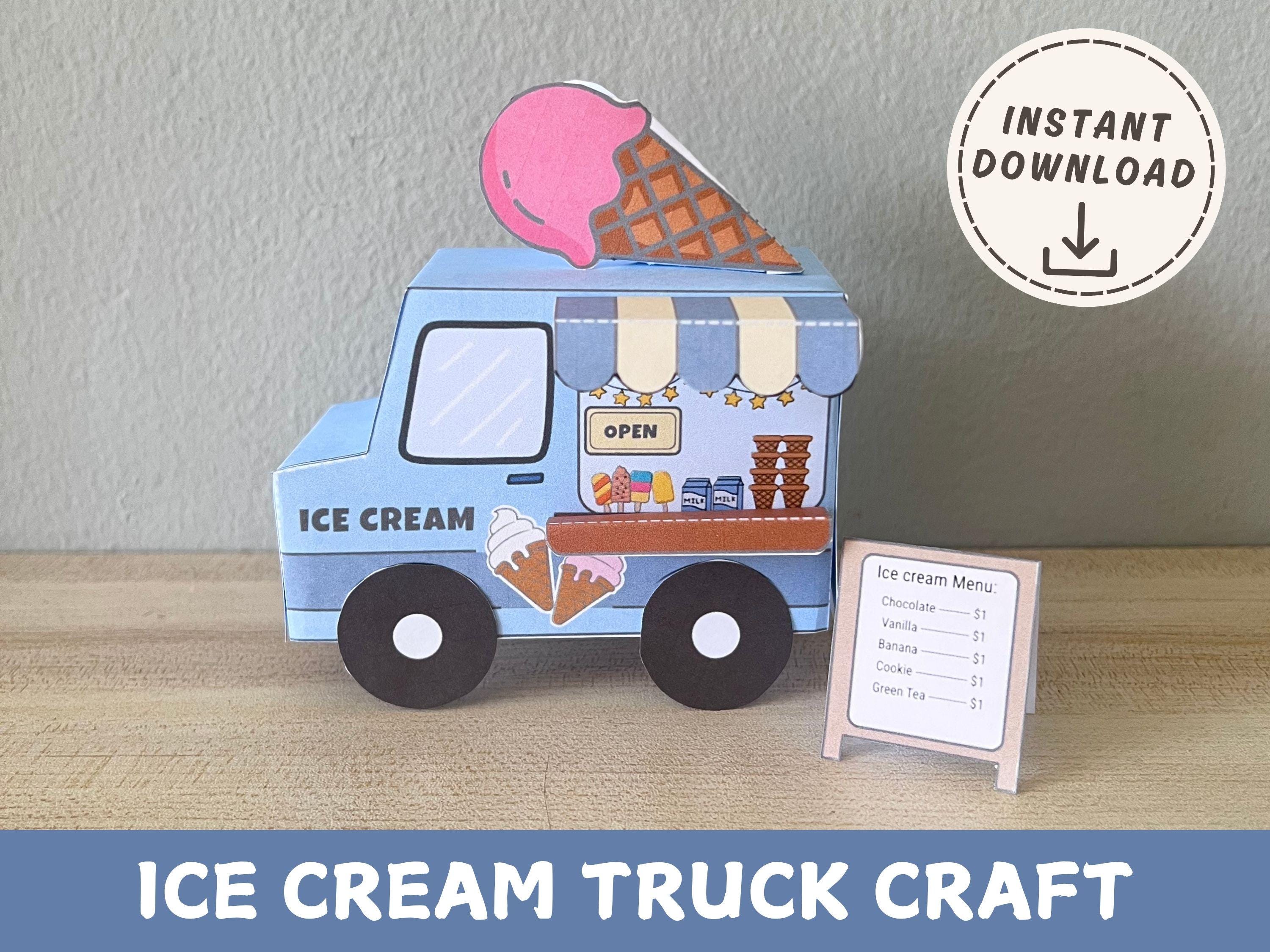 Ice Cream Truck Paper Craft Template: DIY Kids Activity (SVG PDF) - Etsy