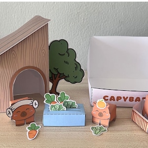 Capybara Paper Doll Printable Easy to Make and Cut Paper Craft Template ...