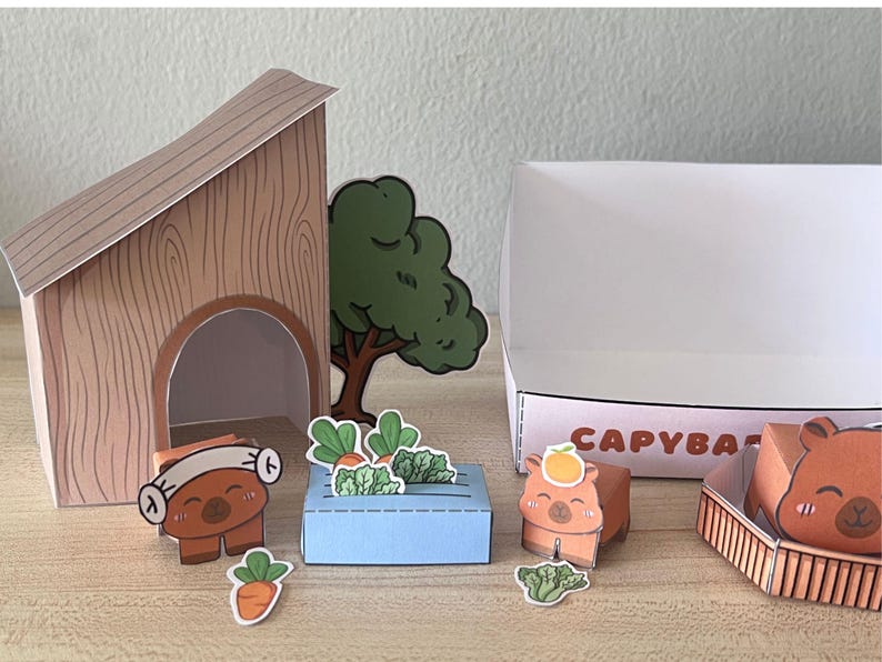 Capybara Paper Doll House: DIY Craft Template for Kids (digital ...