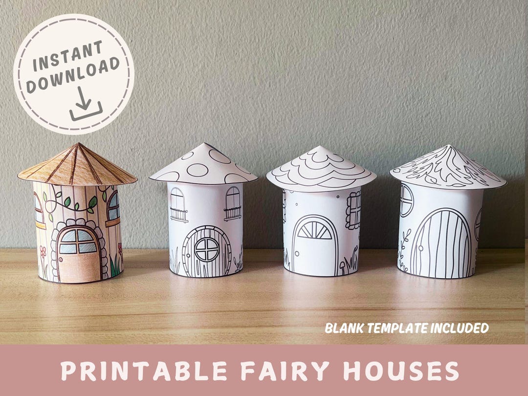 Fairy House Printable Craft: DIY Paper House Activity (digital Download ...