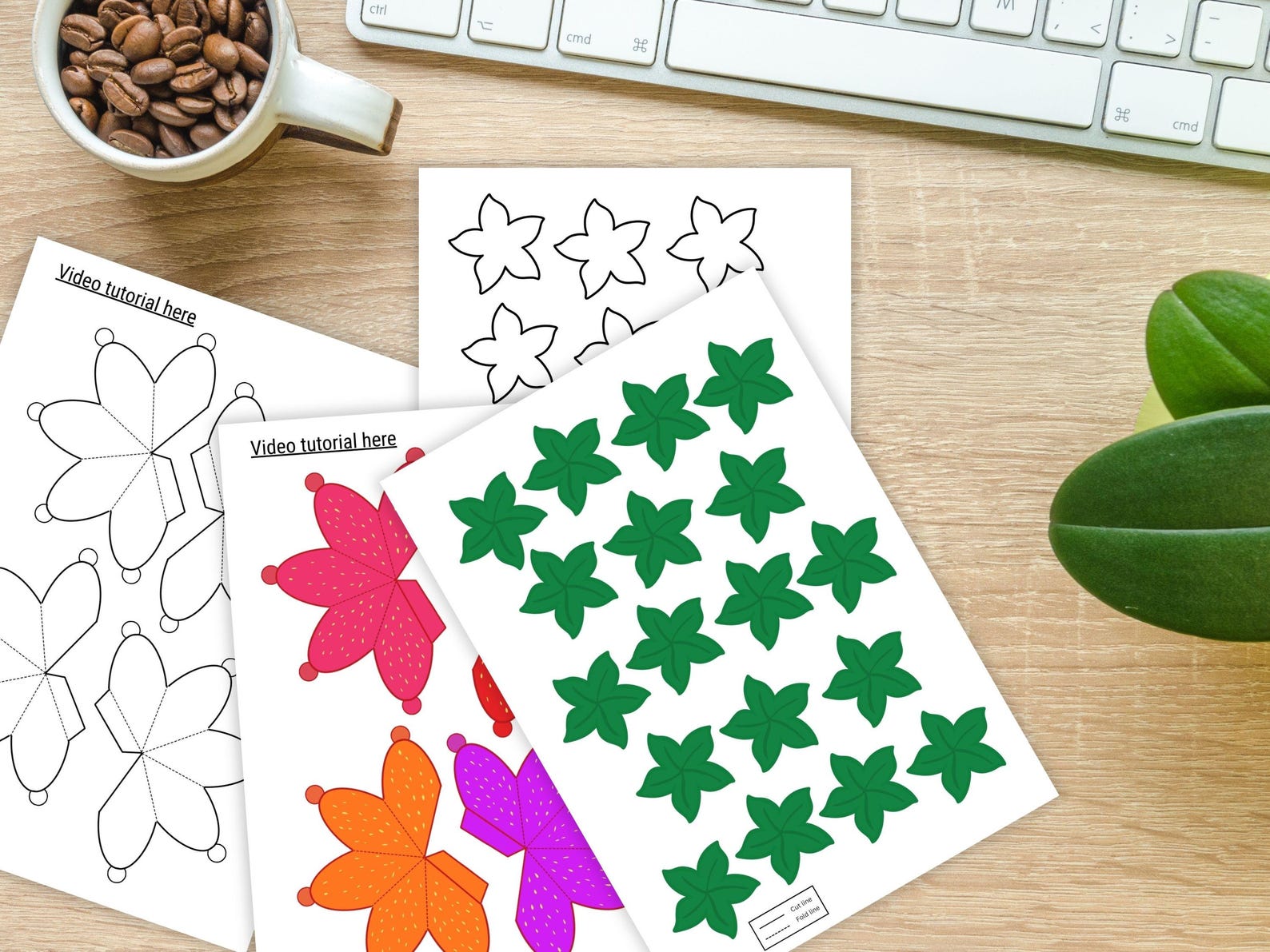 3D Strawberry Paper Craft Template: DIY Activity for Kids (PDF, SVG) - Etsy