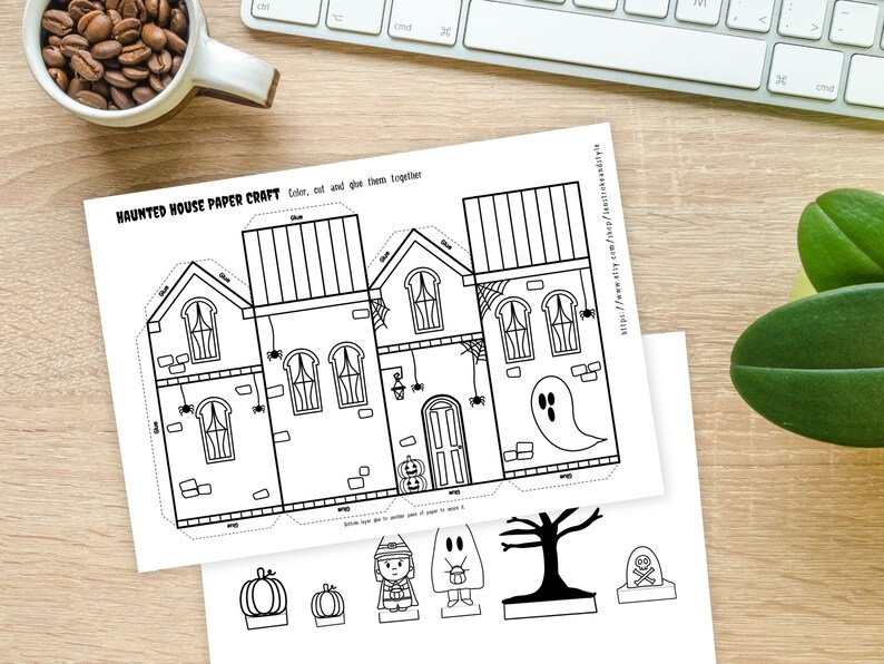 DIY Halloween Haunted House Paper Craft: Kids Activity (digital ...