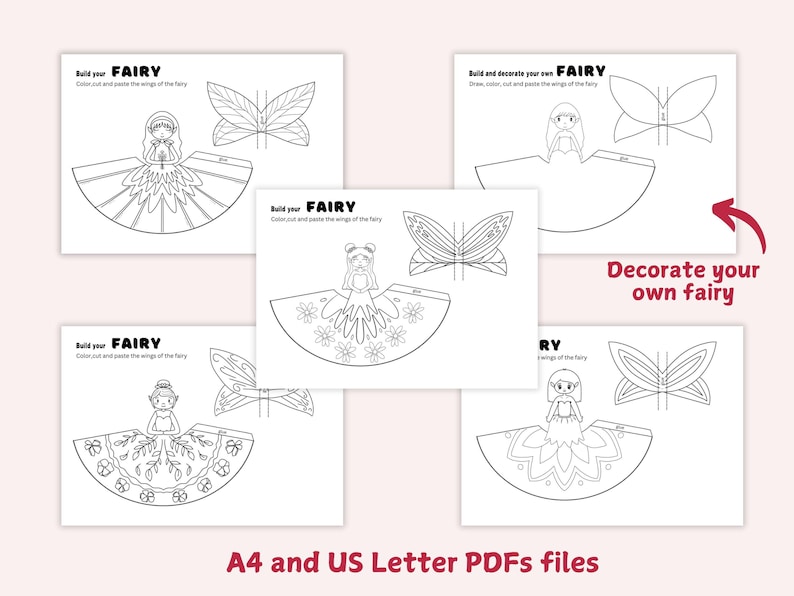 Fairy Paper Doll Printable: DIY Craft Template for Kids (digital ...