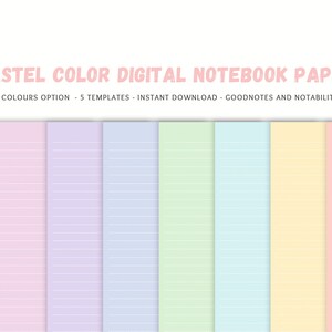 Pastel Digital Lined Paper Goodnotes Notability Lined Paper Template ...