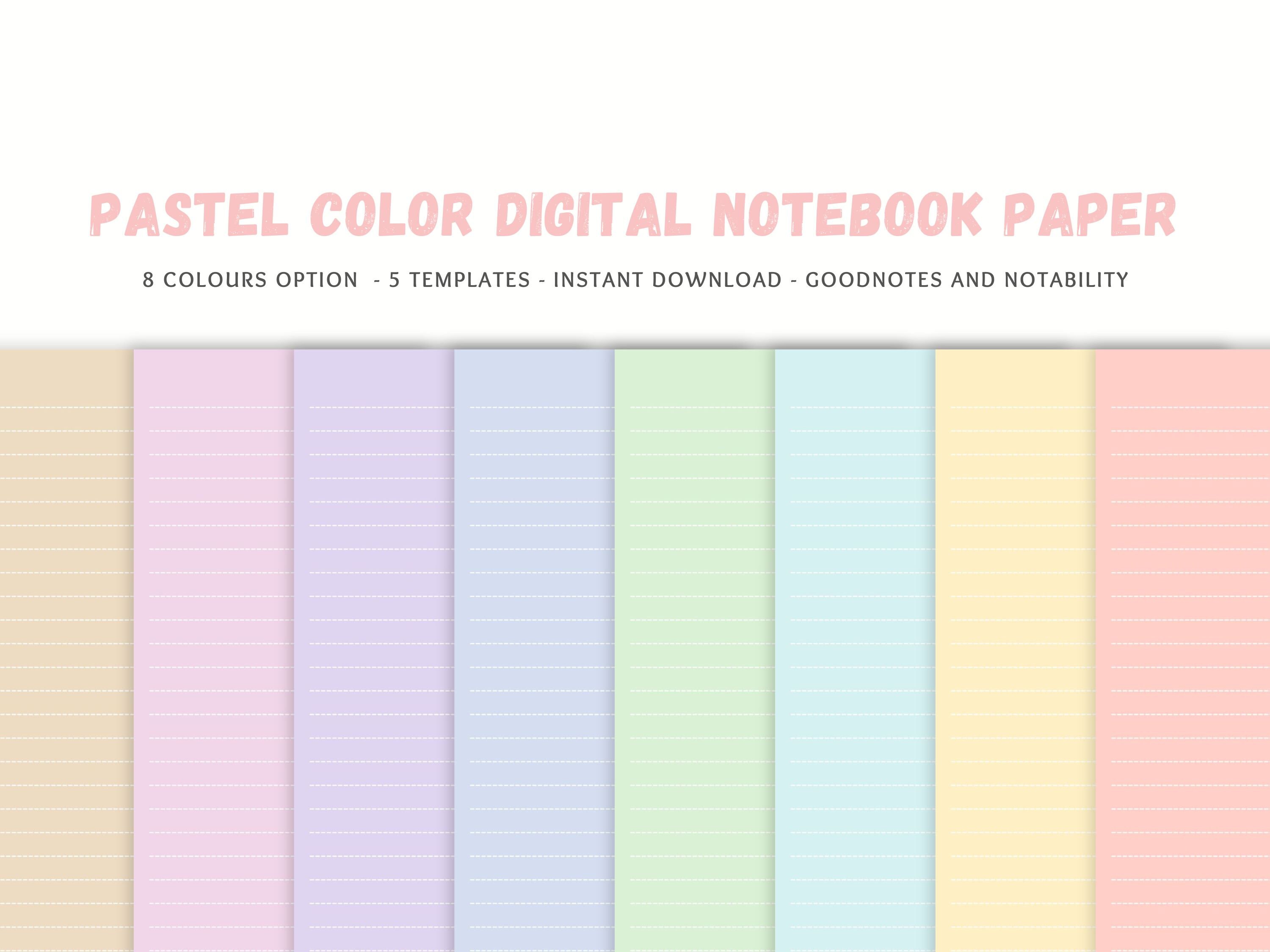 Pastel Digital Lined Paper Goodnotes Notability Lined Paper Template ...