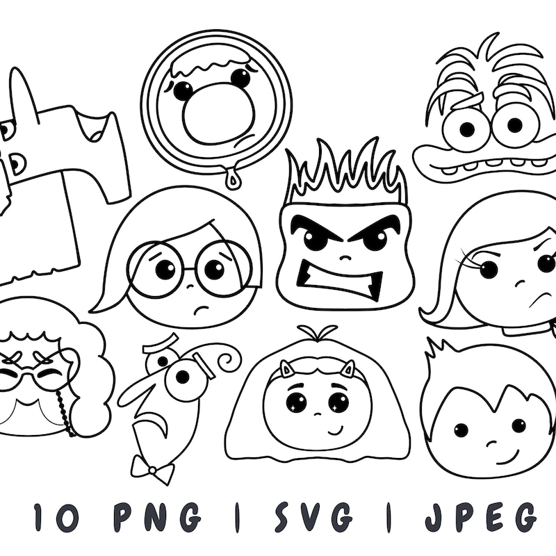 Emotions Clipart Black and White - Etsy