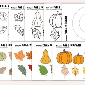 Fall Wreath Craft: Printable DIY Paper Autumn Activity (PDF, SVG) - Etsy