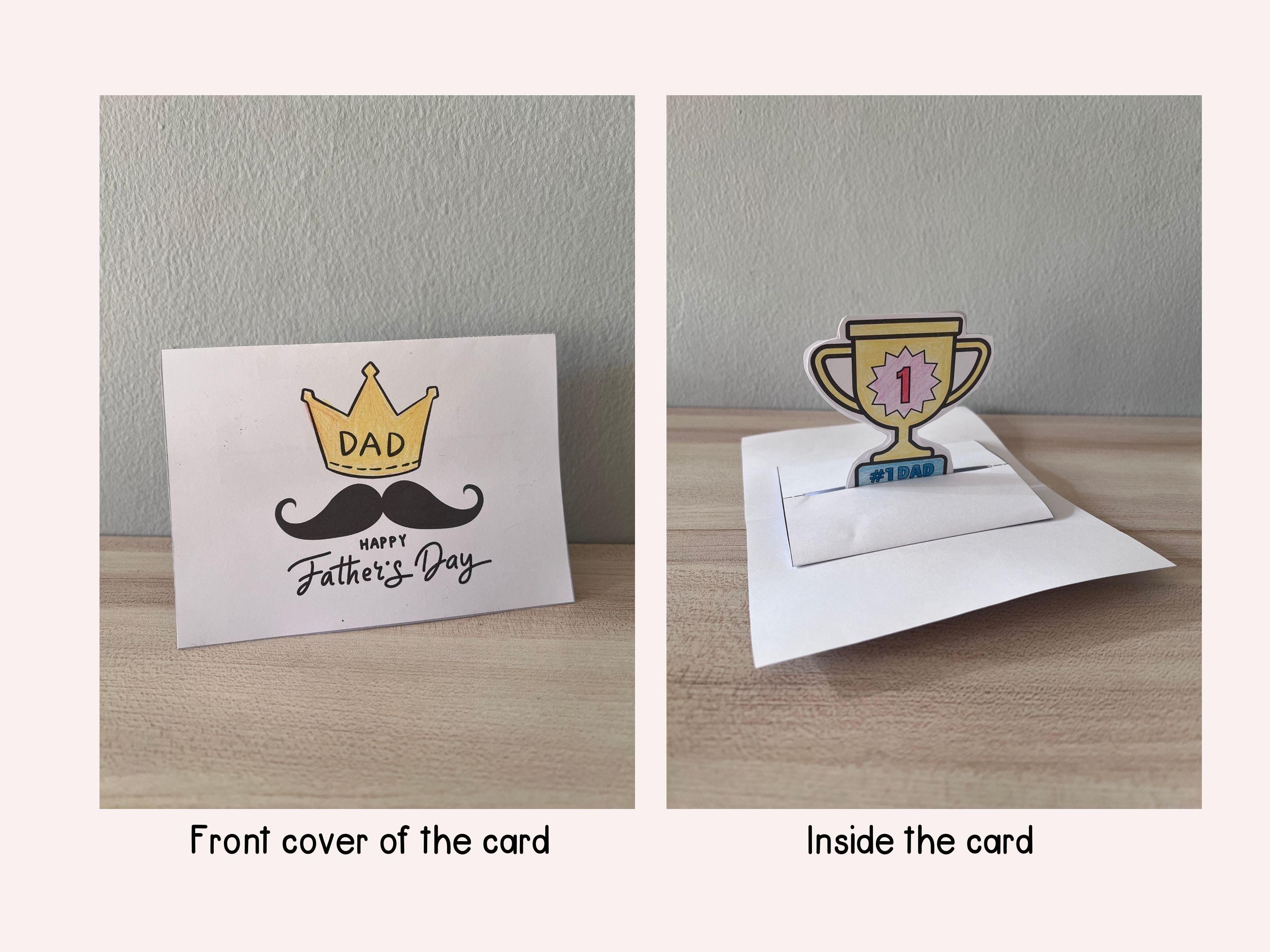 Father's Day Pop up Card DIY Instant Printable Gift for Father No.1 ...