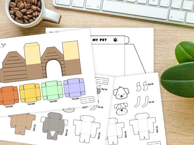 Printable Pet House Paper Craft Template: DIY Kids Activity (digital ...
