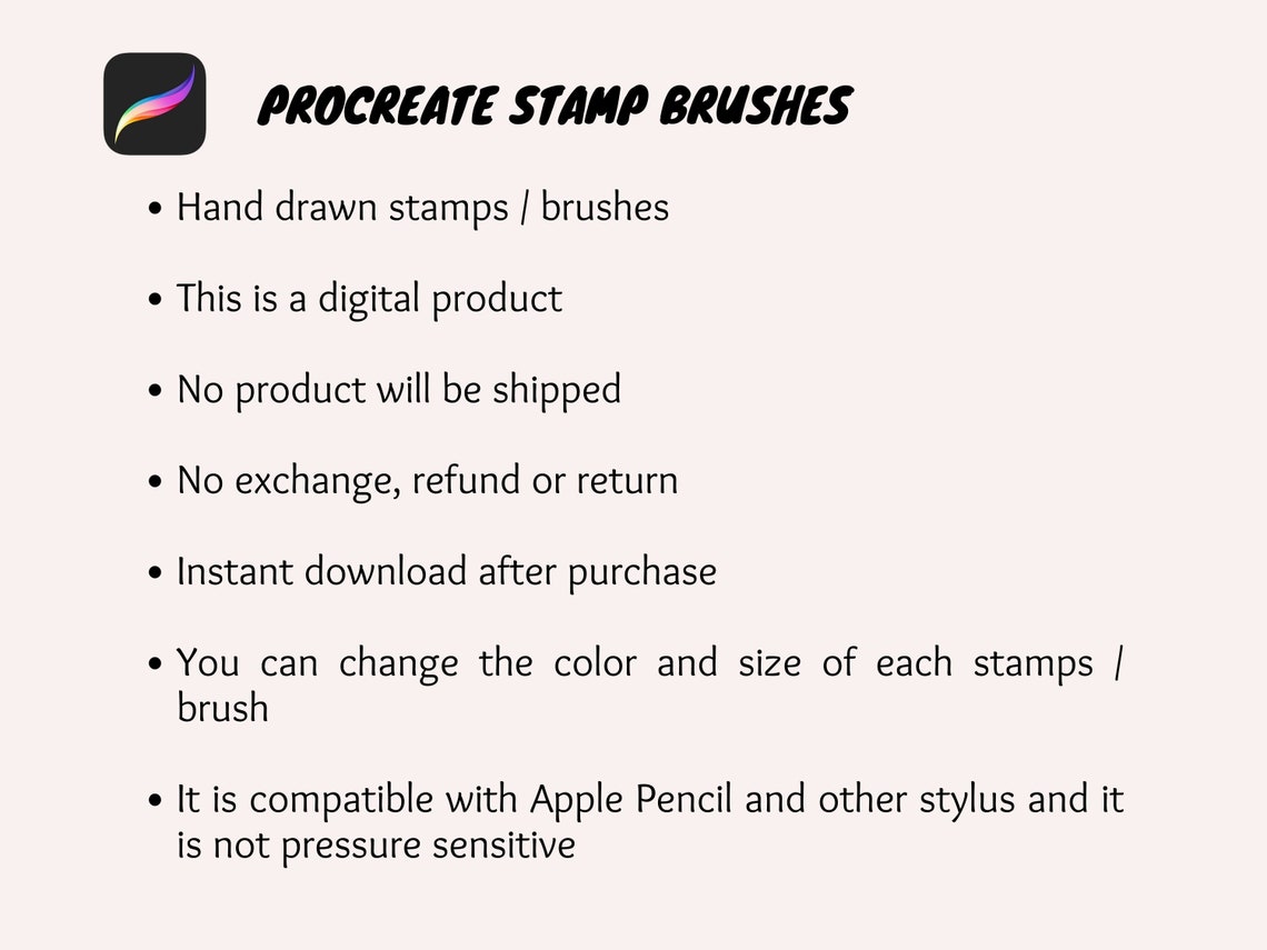 100 Hand-drawn Procreate Shape Stamp Brush Digital Stamp Shape Brush ...