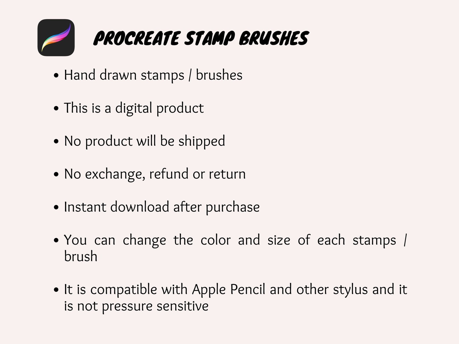100 Hand-drawn Procreate Shape Stamp Brush Digital Stamp Shape Brush ...
