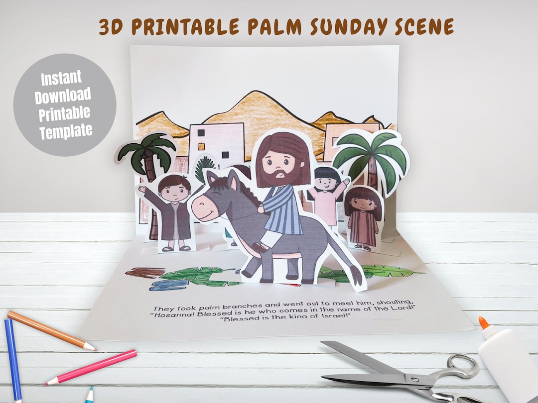 Palm Sunday Scene Paper Craft: Sunday School Activity (digital Download ...
