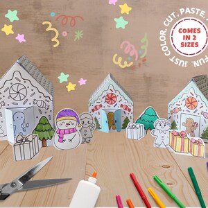 Gingerbread House Crafting, 3D Candy House Paper Craft, Christmas House ...