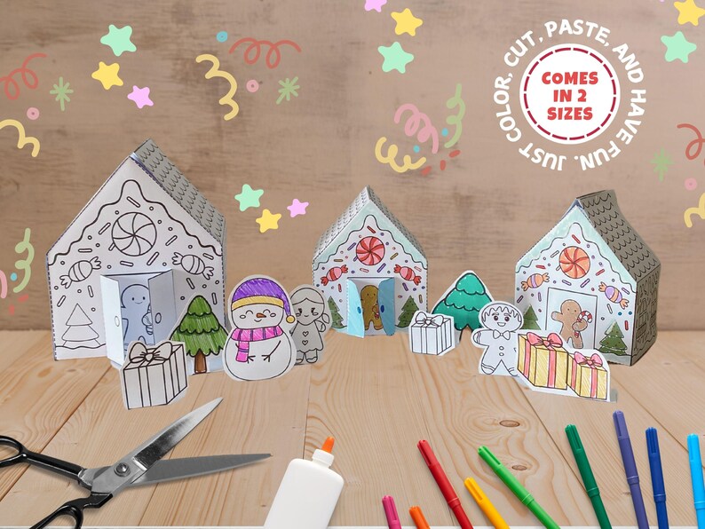 Gingerbread House Crafting, 3D Candy House Paper Craft, Christmas House ...