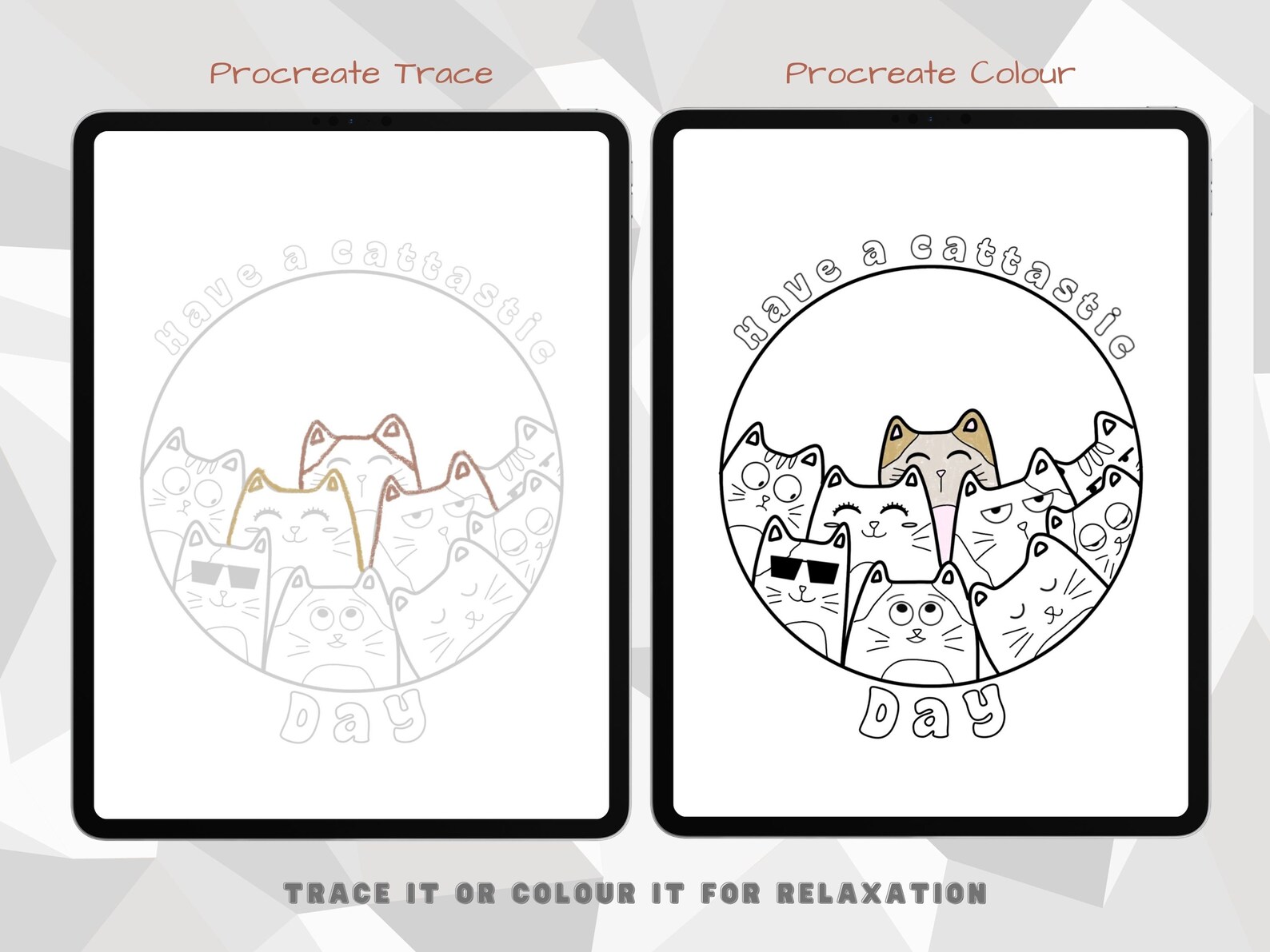 Kawaii Cat Doodle Tracing Procreate Worksheet (digital Download) - Etsy