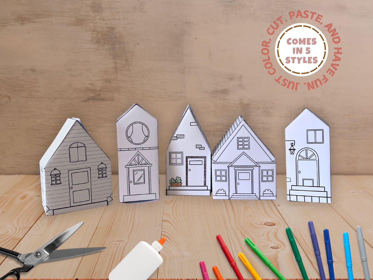 Printable Paper House Craft, DIY Paper House Fun Cut and Color ...
