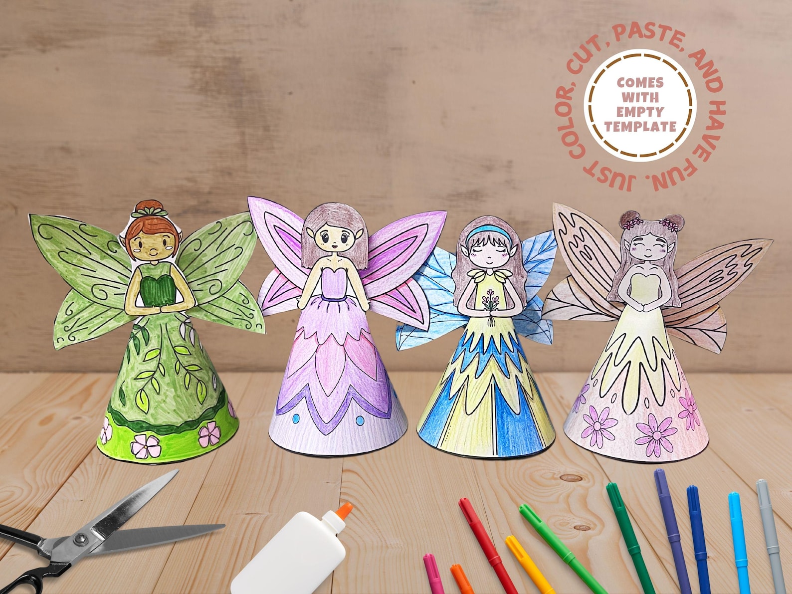 Fairy Paper Doll Printable: DIY Craft Template for Kids (digital ...