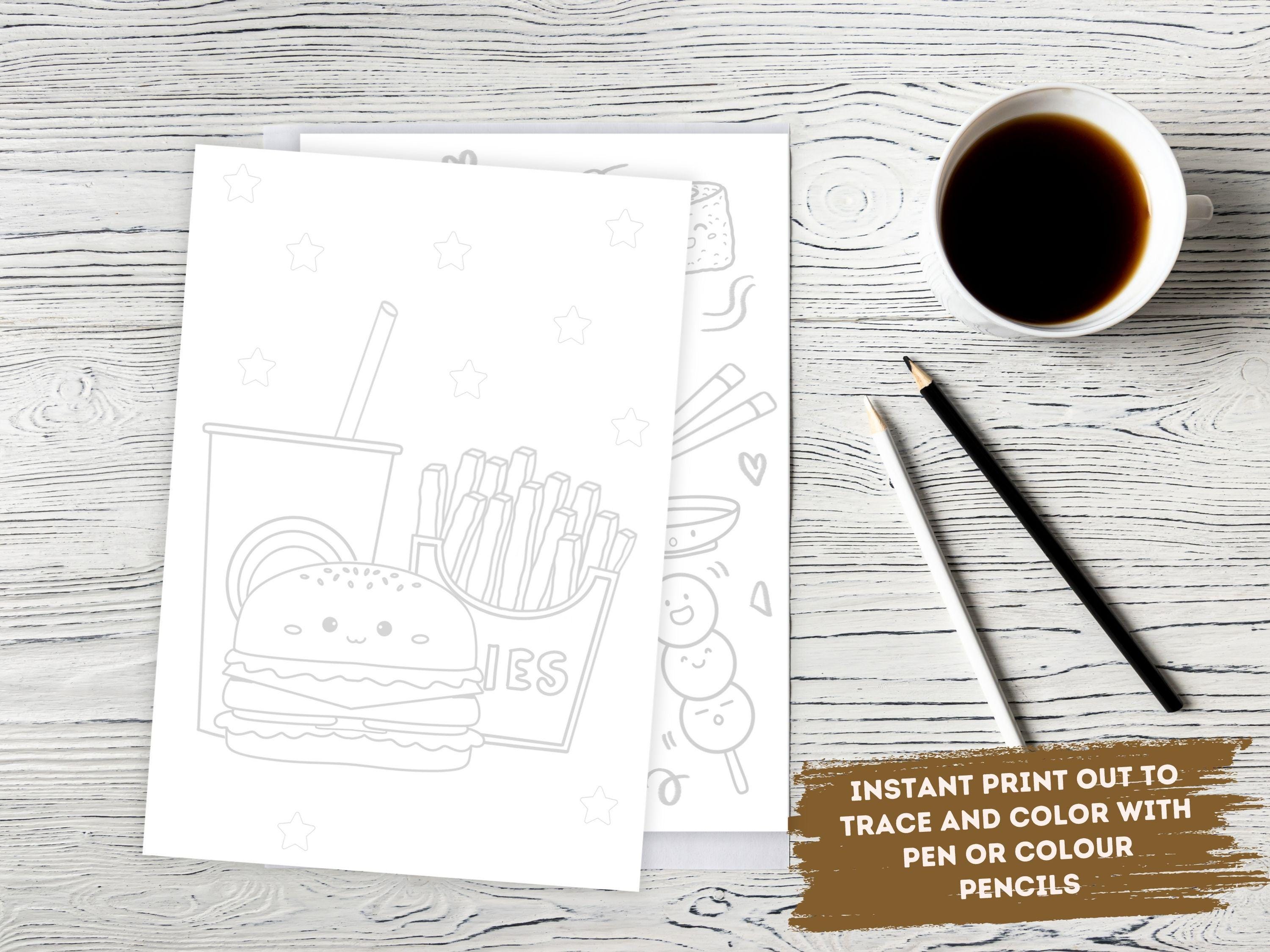 Kawaii Food Doodle Tracing Worksheet: Procreate Practice (PDF, PNG) - Etsy