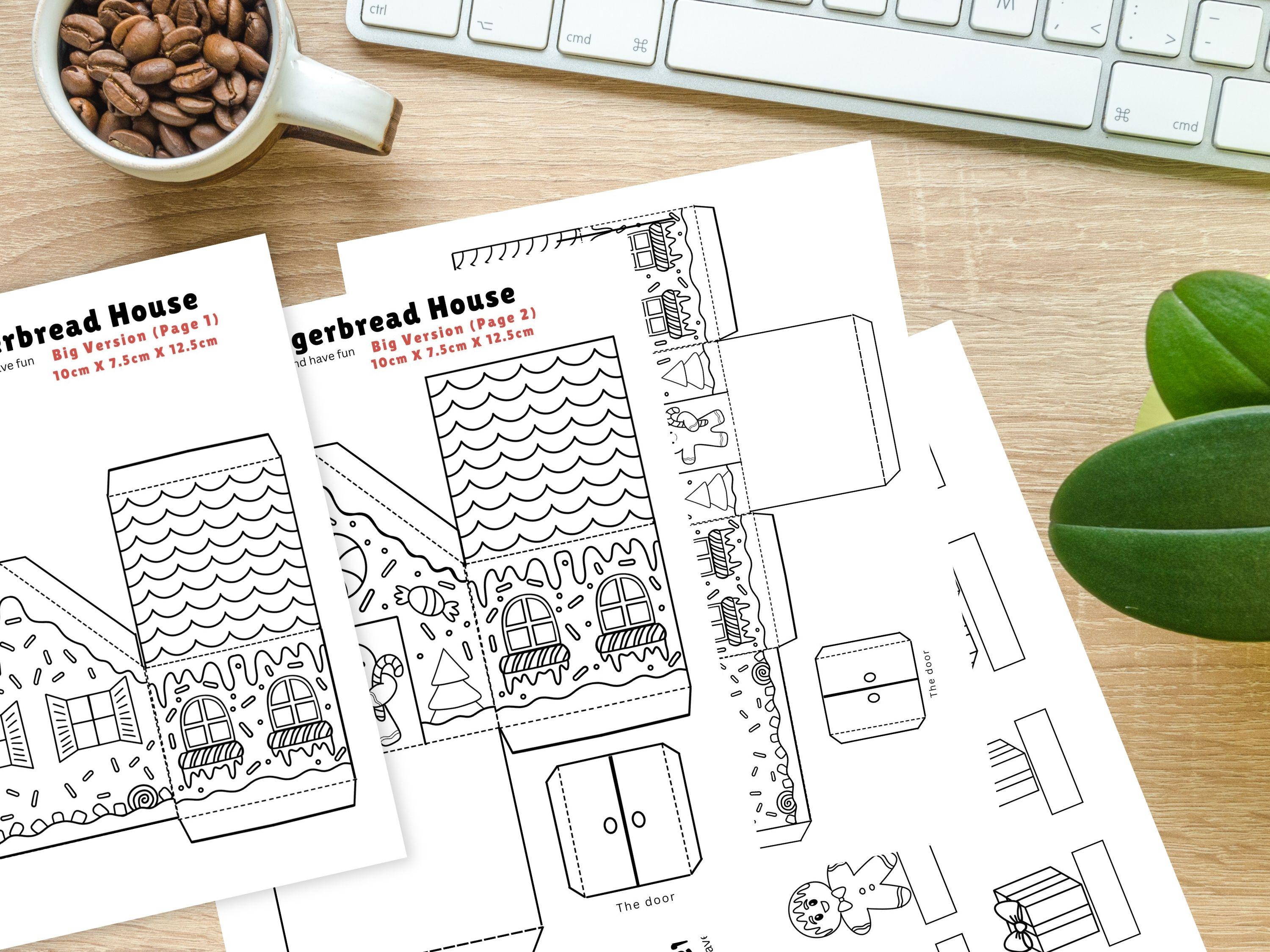 Gingerbread House Crafting, 3D Candy House Paper Craft, Christmas House ...