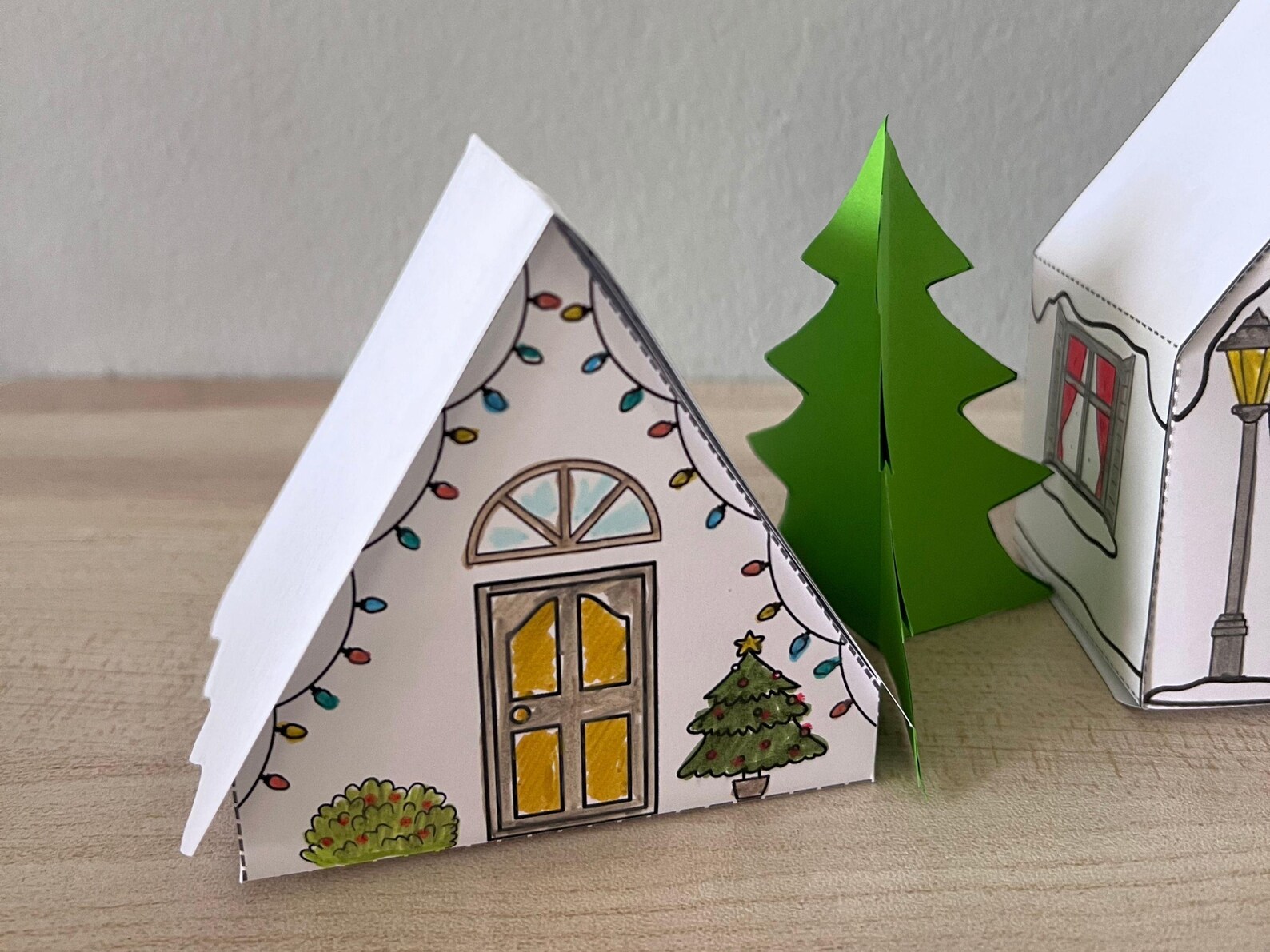 3D Christmas Houses Printable Template: DIY Paper Craft (PDF Download ...