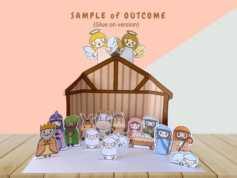 Christmas Nativity Craft Printable 3D Nativity Scene Paper Craft DIY ...