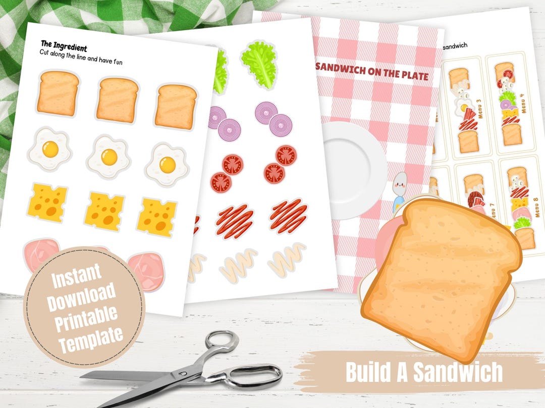 Build a Sandwich Activity for Kids Preschool Toodler Pretend Play ...