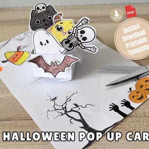 3D Pop up Card Halloween Craft Template for Kids, Craft for Kids ...