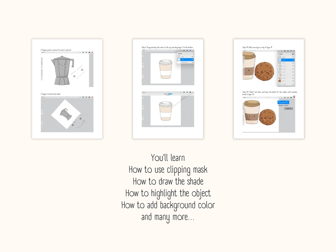 Learn to Draw With Procreate Step by Step Guide E-book Procreate Stamps ...