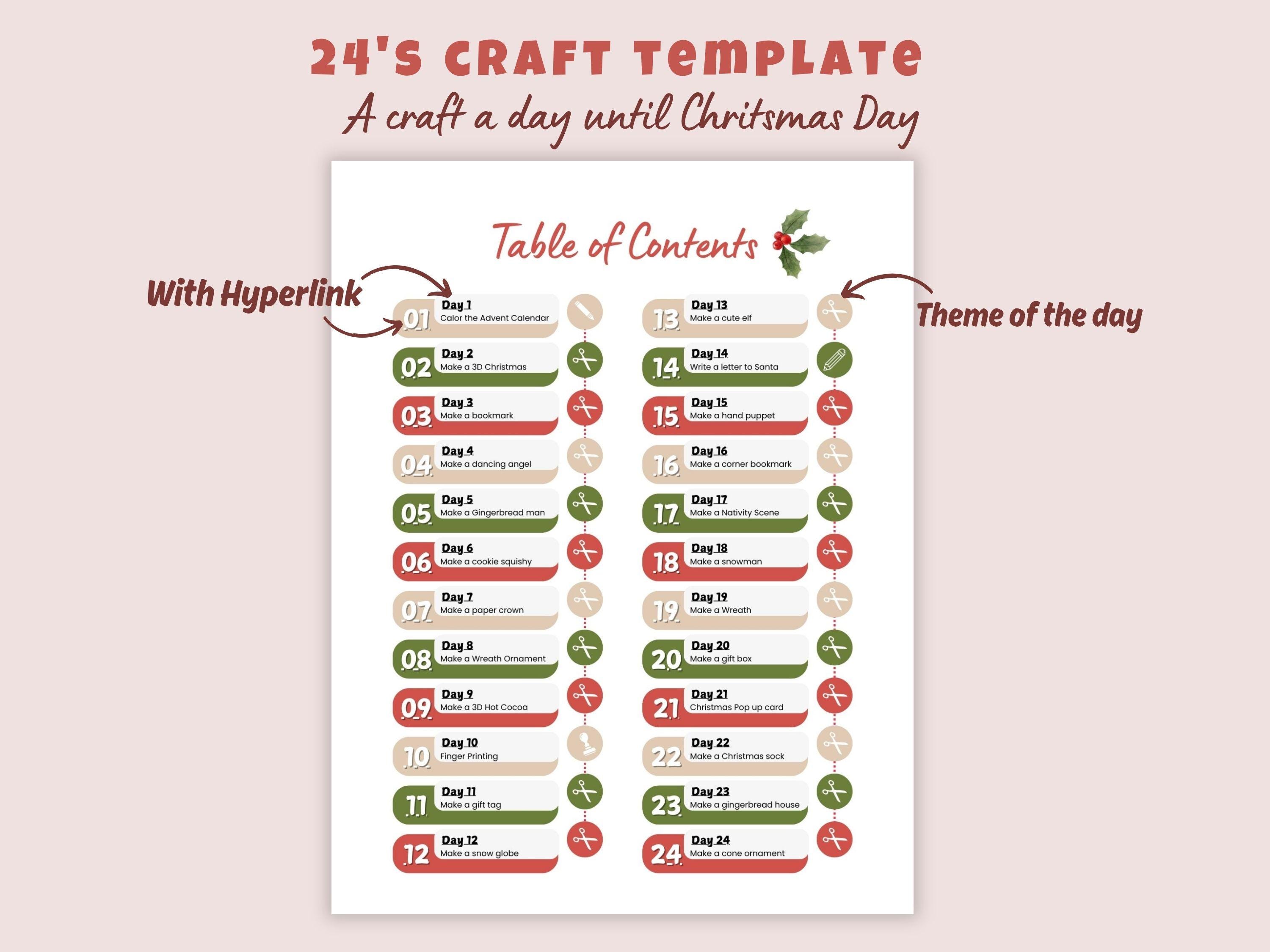 Christmas Craft Advent Calendar, Craft Bundle Christmas DIY Paper Craft ...