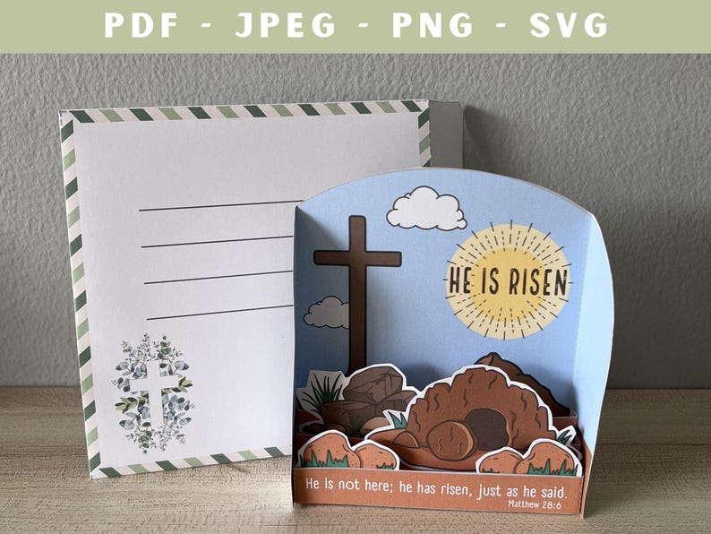 Easter Box Card DIY Printable Craft for Sunday School - Etsy