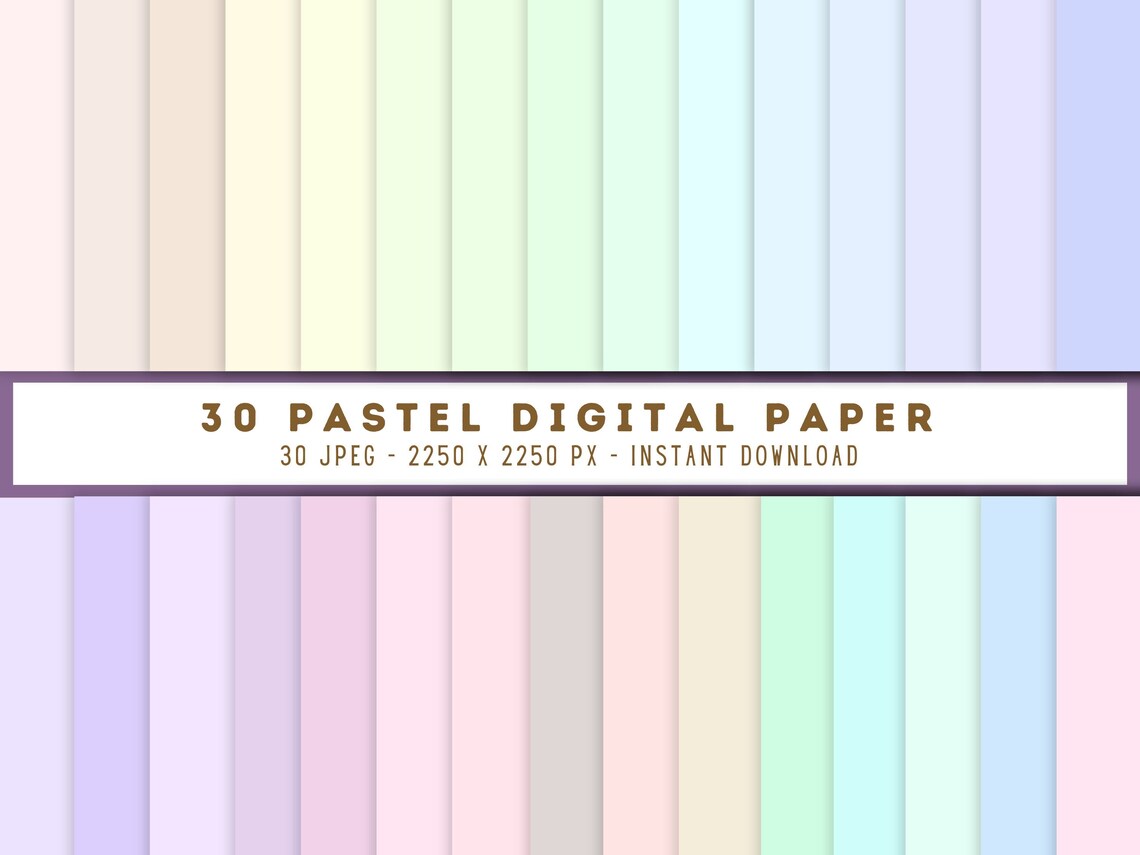 Pastel Color Digital Paper Instant Download Colourful Pastel Digital ...