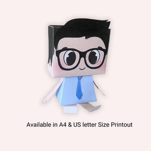 Printable Papercraft Father's Day Cartoon Paper Toys, Father's Day DIY ...