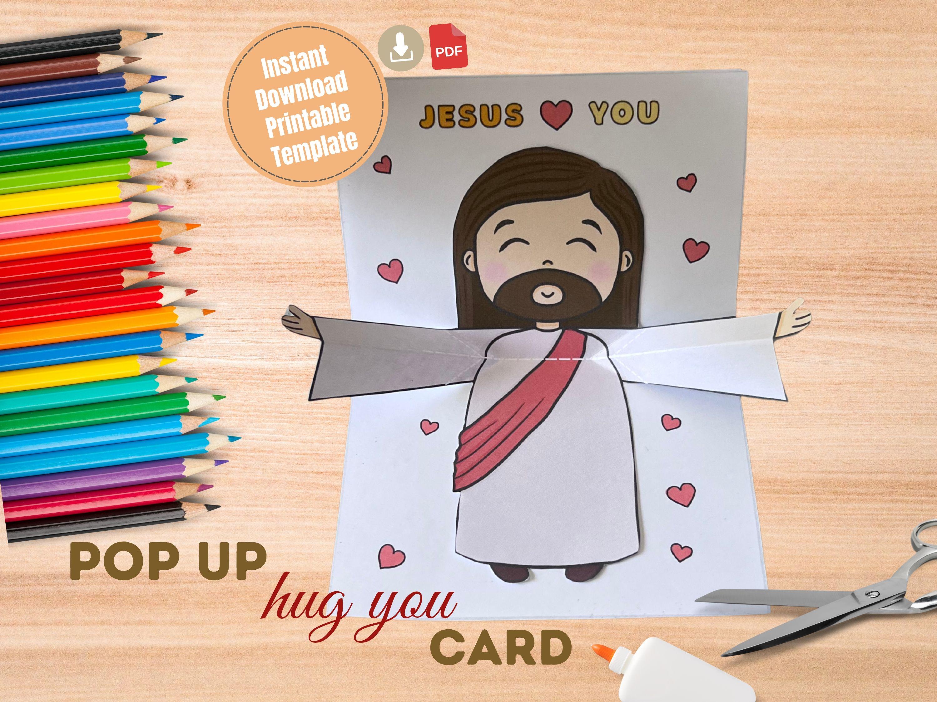 Jesus Loves You Pop up Card Craft: Bible Sunday School Activity (PDF ...