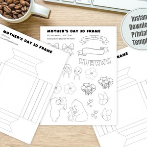 3D Photo Frame Mother's Day Paper Craft: DIY Gift for Kids (digital ...