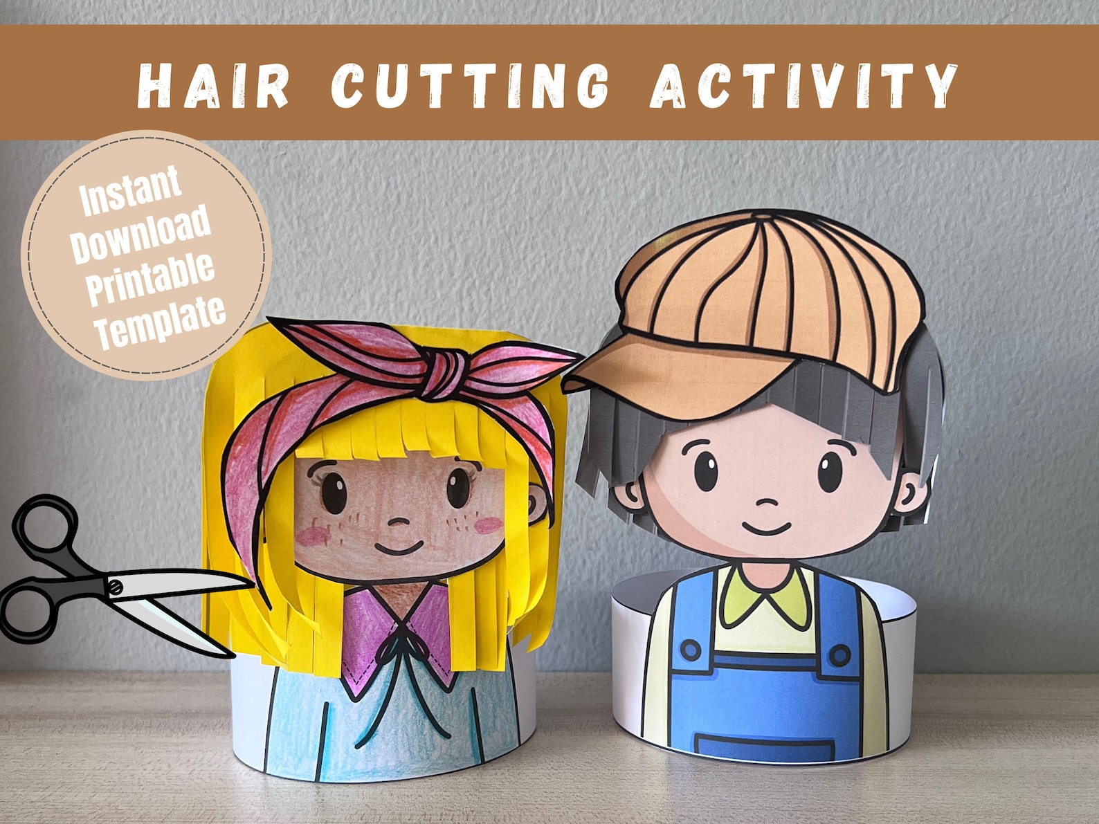Hair Salon Paper Craft Activity Kit: DIY Haircut Game (PDF) - Etsy