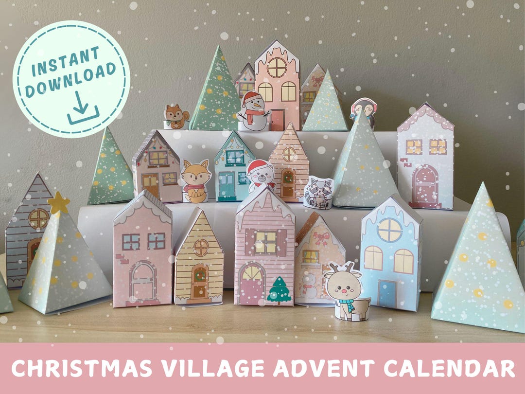 Christmas Village Advent Calendar, Christmas Houses, Cute Christmas ...