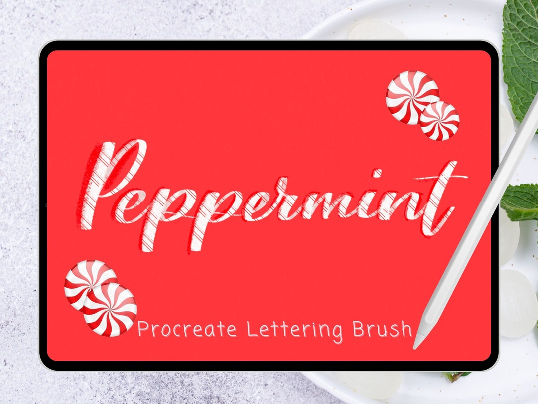 Peppermint Procreate Lettering Brush: Dual Color, Texture & Stripe - Etsy