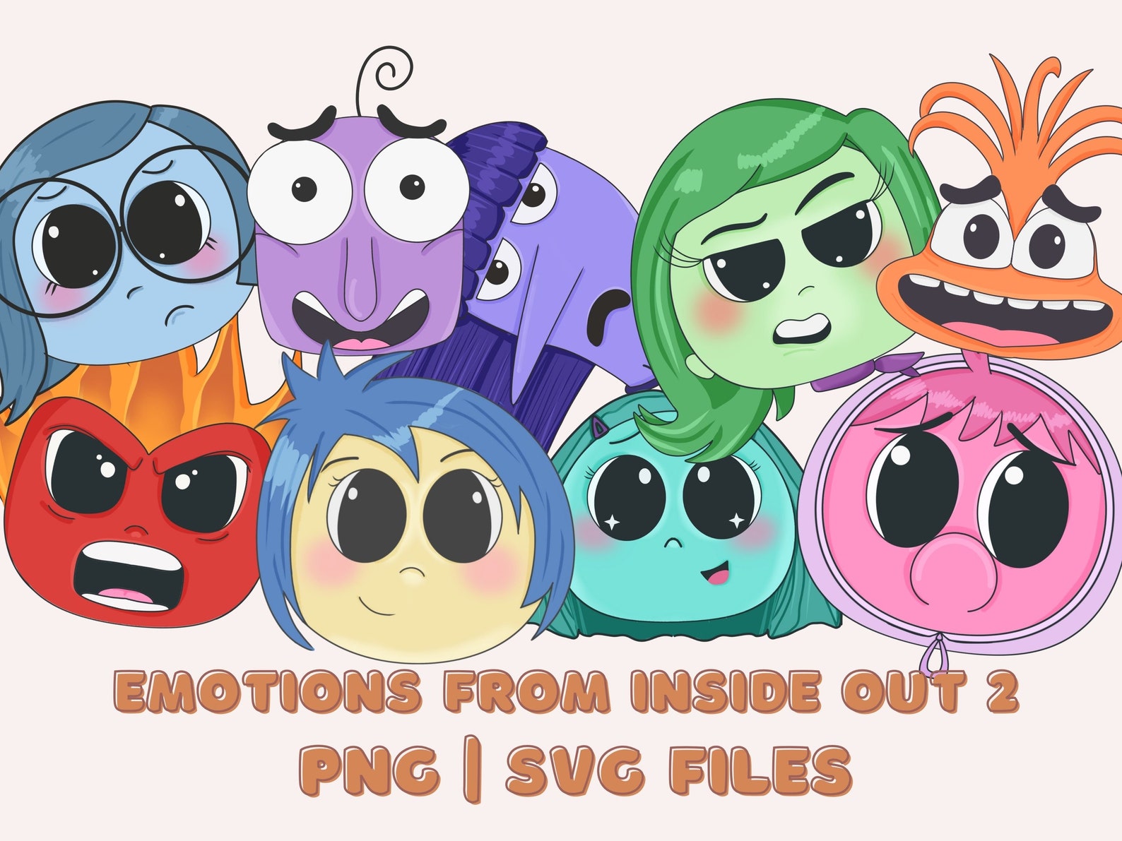 Inside Out 2 Character SVG Emotions Inside Out Png Commercial Use for ...