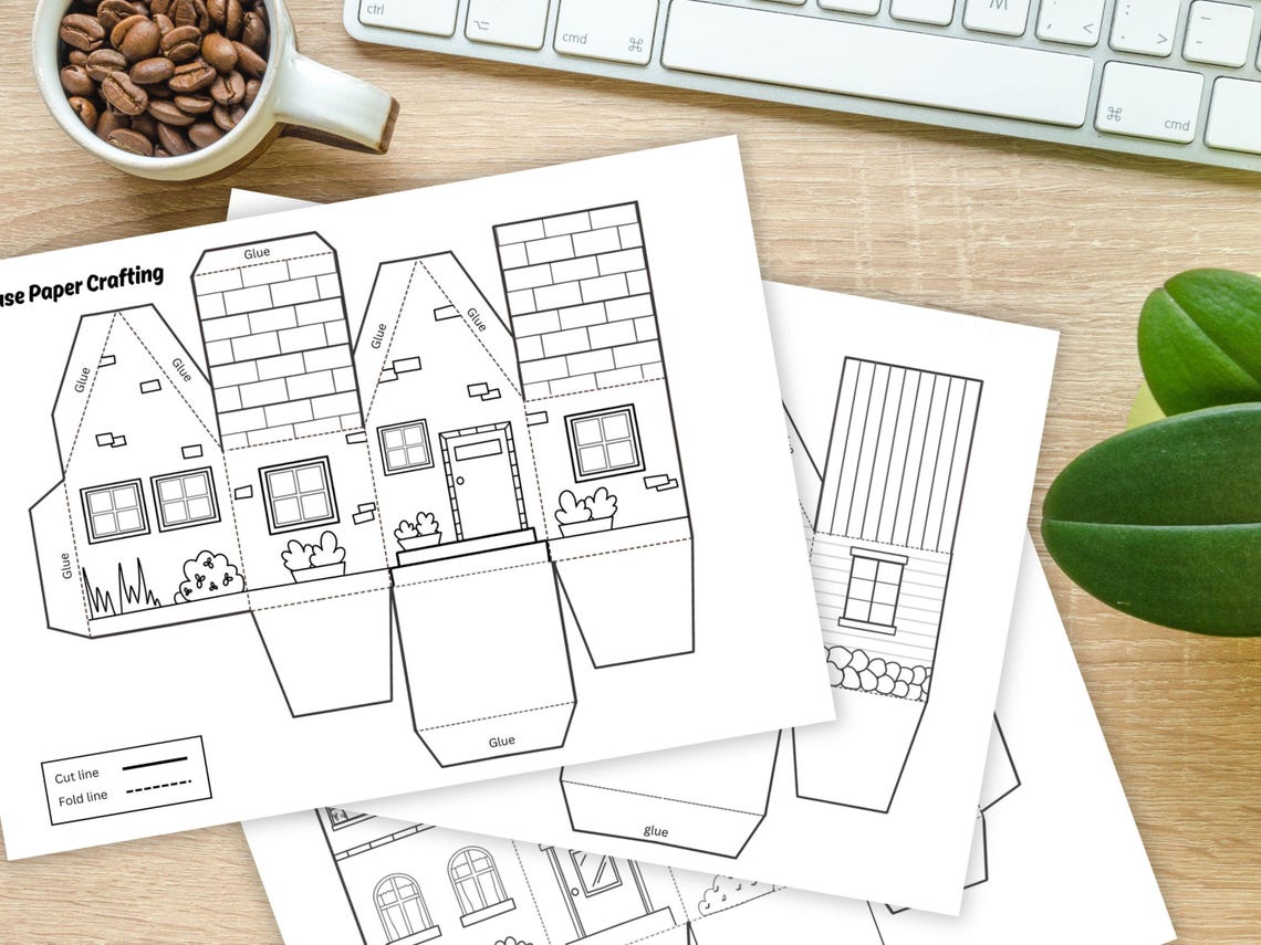 Printable Paper House Craft, DIY Paper House Fun Cut and Color ...