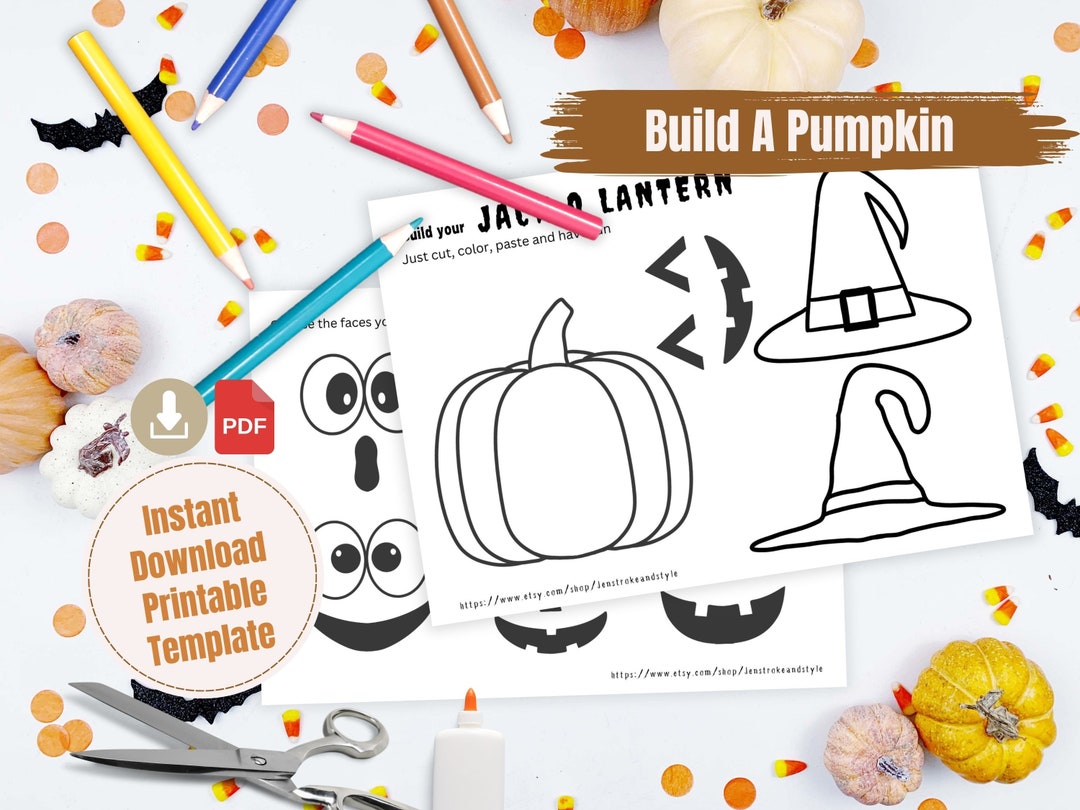 Halloween Craft Printable Build Jack O Lantern Activity for Kids ...