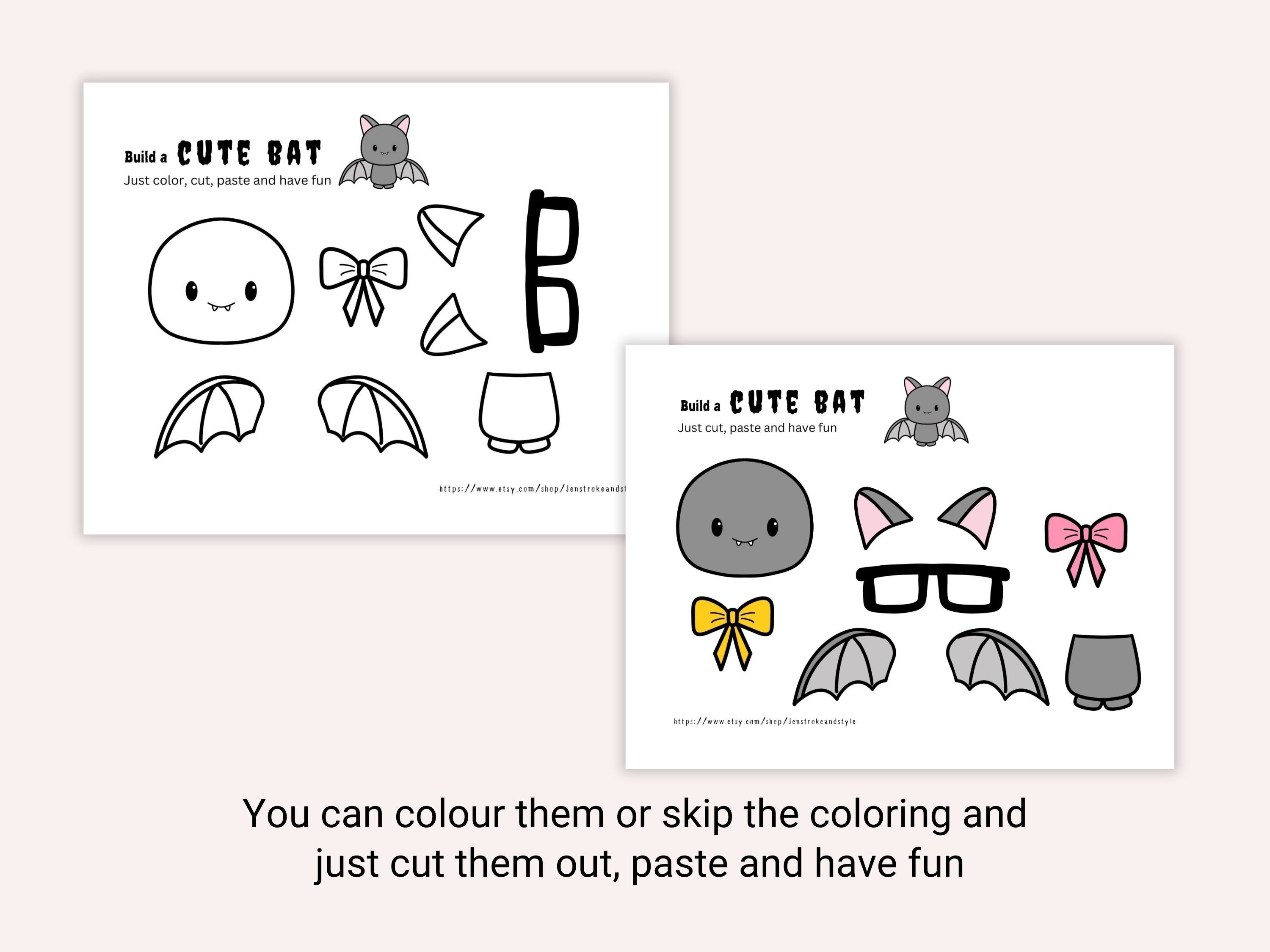 Halloween Craft Preschool Indoor Paper Craft Build a Bat Craft ...