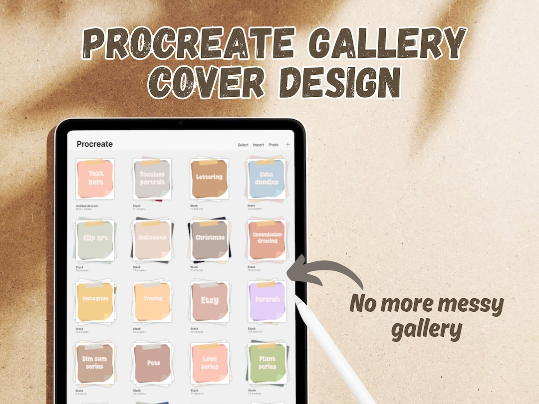Procreate Gallery Cover Design: Stackable, Neat & Tidy (procreate File ...