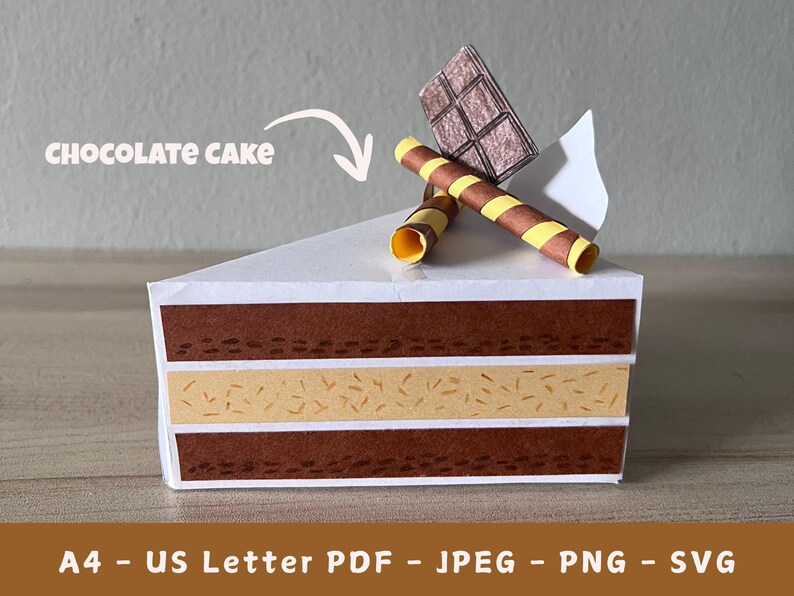3D Cake Slice Paper Craft Template: DIY Kids Activity (SVG, PDF) - Etsy