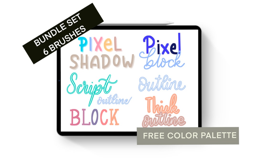 Procreate Bundle Brushes Procreate Pixel Brush Monoline Handlettering ...