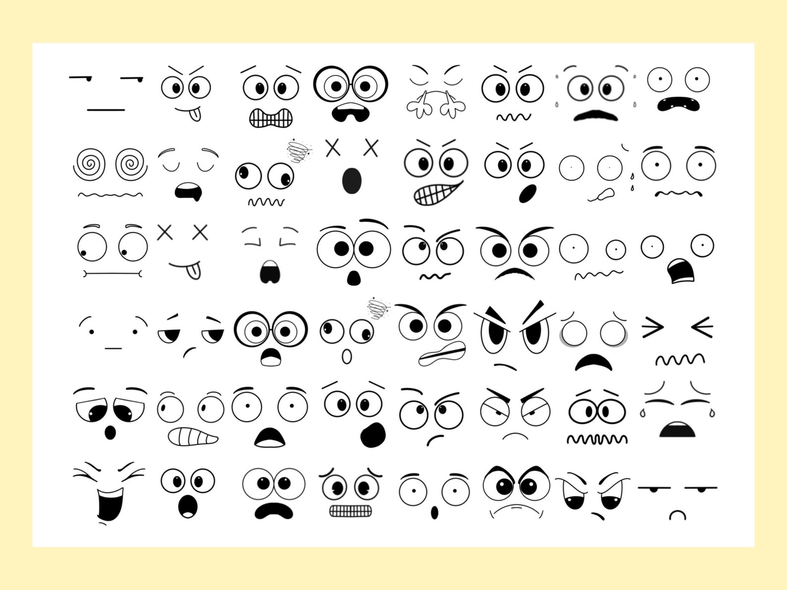 100+ Faces Emotion Procreate Stamp Brush Kawaii Emoji Stamps Procreate ...